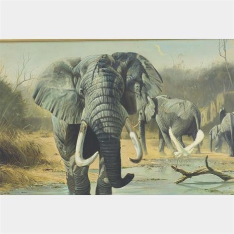 Elephants at Mana by Craig Bone on artnet