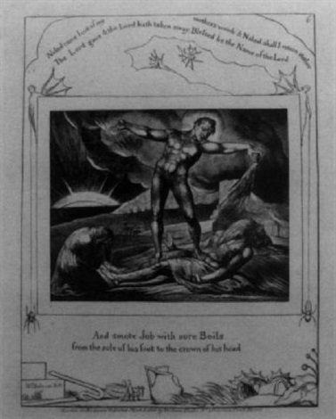 And smote Job with sore boils by William Blake on artnet