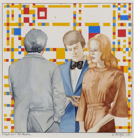 3 PEOPLE AND A PIET MONDRIAN by Robert Ballagh on artnet