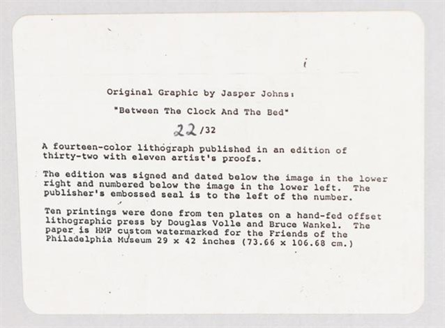 Between The Clock And The Bed by Jasper Johns on artnet