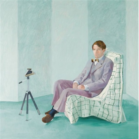 Peter Schlesinger with Polaroid camera by David Hockney on artnet