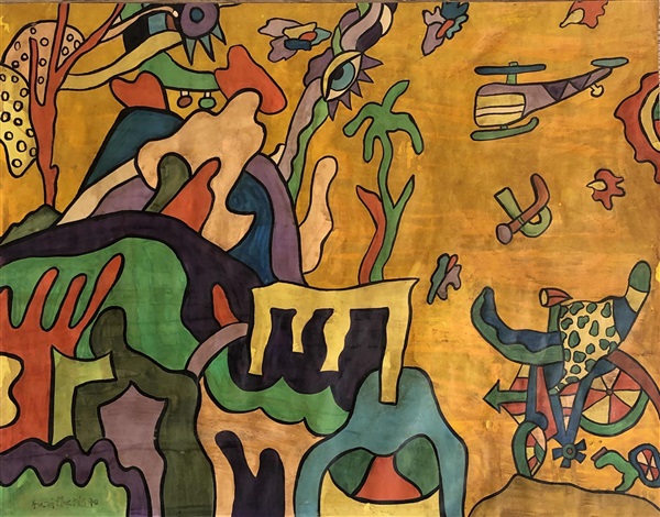 Hélicoptère et bicyclette by Alexis Akrithakis on artnet