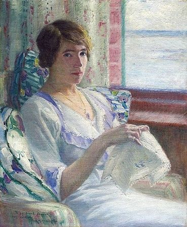 Femme à la broderie by Frank Milton Armington on artnet