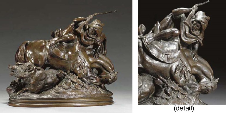 Cavalier arabe tuant un sanglier Arab rider killing a boar by Antoine ...