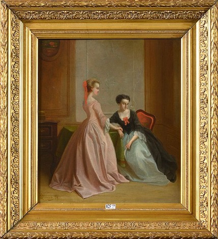 Deux élégantes dans un intérieur by Louis Charles Verwee on artnet