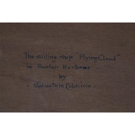 THE SAILING SHIP FLYING CLOUD IN BOSTON HARBOUR by Salvatore Colacicco ...