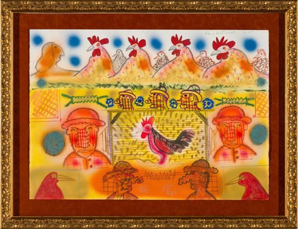 Untitled Farmers and Chickens by Roy De Forest on artnet