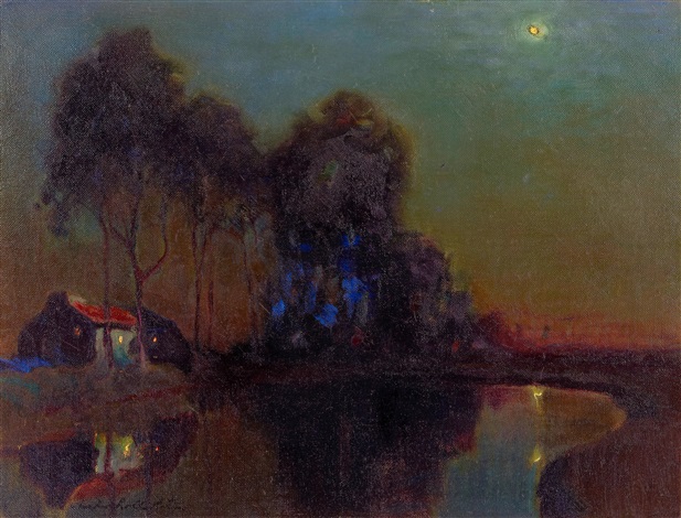 Moon over a pool by Charles Rollo Peters on artnet