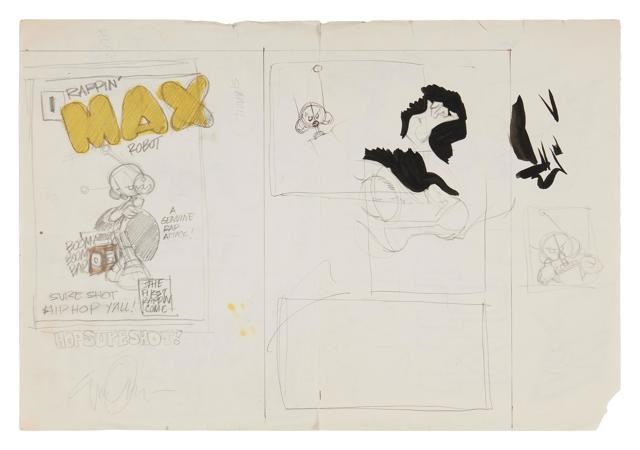 Signed first printing of Rappin Max Robot 1 plus study for Rappin Max ...