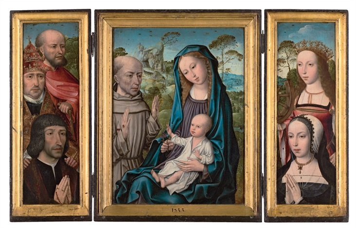 The Virgin and Child with Saint Francis of Assisi, Saints Jerome and Catherine, Gregory the ...