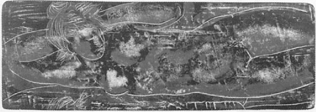 Weiblicher Akt stehend, mit im Nacken verschränkten Armen by Hans Erni on artnet