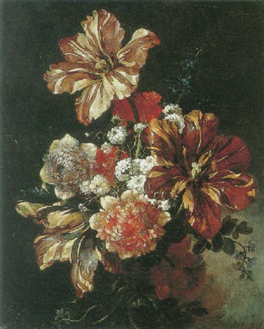 Still life of a bouquet of flowers by Jean-Baptiste Belin de Fontenay ...