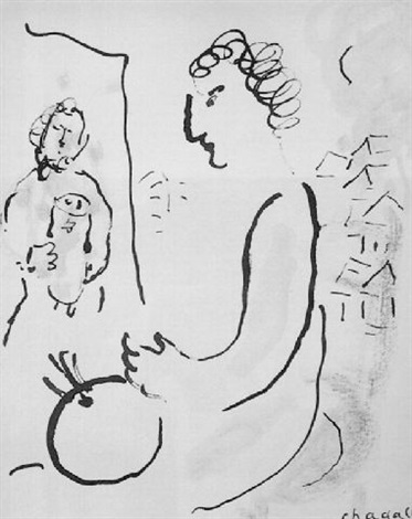 The artist painting a rabbi by Marc Chagall on artnet