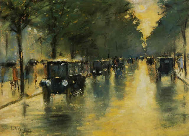 Unter den Linden im Regen by Lesser Ury on artnet