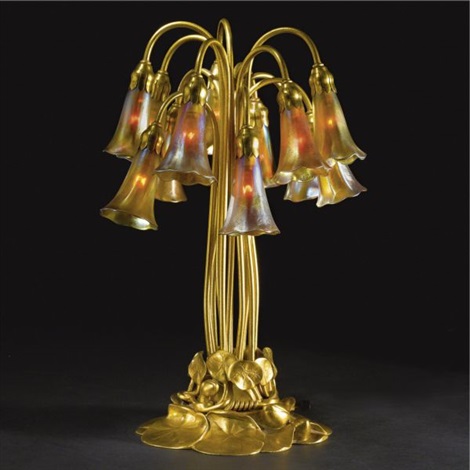 Twelve-light lily table lamp by Tiffany Studios on artnet