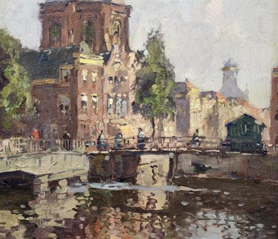 Gezicht op de Marekerk in Leiden by Herman Bogman on artnet