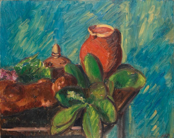 Still Life with Green Leaves by Sir Matthew Arnold Bracy Smith on artnet