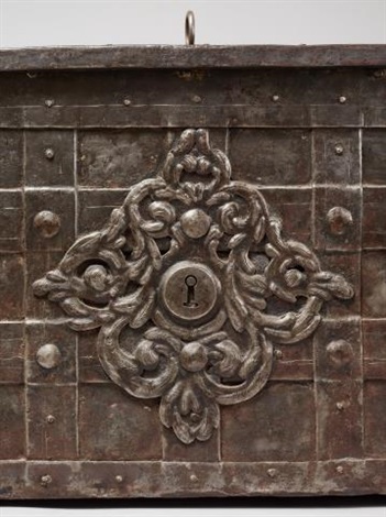 A 17th CENTURY GERMAN WROUGHT IRON ARMADA CHEST WITH MERMAIDS on artnet