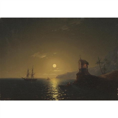 Shipping by moonlight by Ivanovich Serebriakov on artnet
