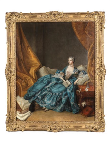 Portrait of Jeanne Antoinette Poisson, Marquise de Pompadour reclining ...