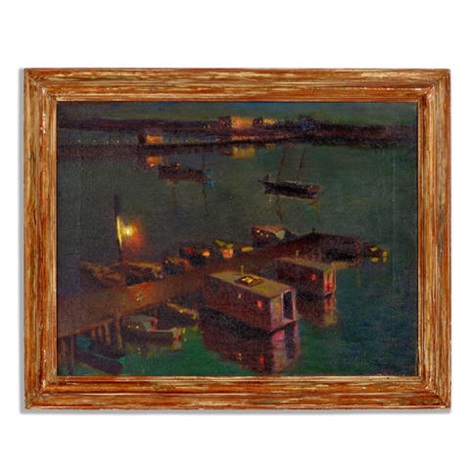Houseboats and Wharf Nocturne by Charles Rollo Peters on artnet