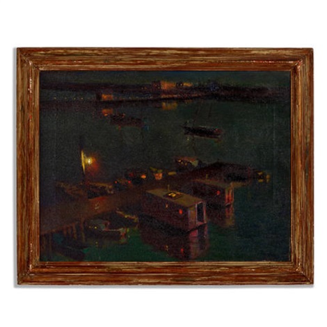 Houseboats and Wharf Nocturne by Charles Rollo Peters on artnet