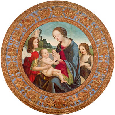 Madonna mit dem Kind, dem Johannesknaben und einem Engel - Madonna, San Giovannino e un angelo ...