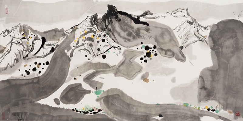 Spring Snow in Bashan Mountain by Wu Guanzhong on artnet