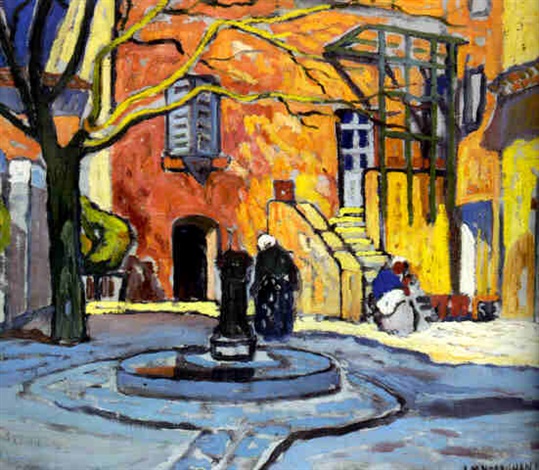 La place du village by Louis Mathieu Verdilhan on artnet