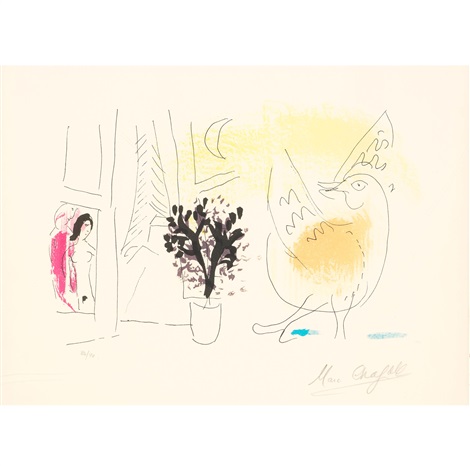 Le coq rouge Red Rooster, pl. 11, from Chagall by Marc Chagall on artnet