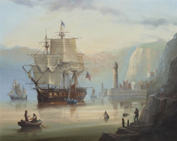 Captain Cooks ship, The Resolution, leaving Whitby, England by Michael ...