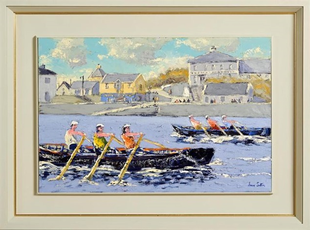 Currach Regatta, Kilronan Beach, Inish Mor by Ivan Sutton on artnet