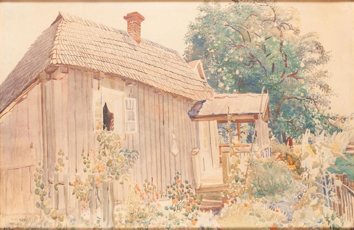 Cottage under the pear tree by Stanislaw Maslowski on artnet