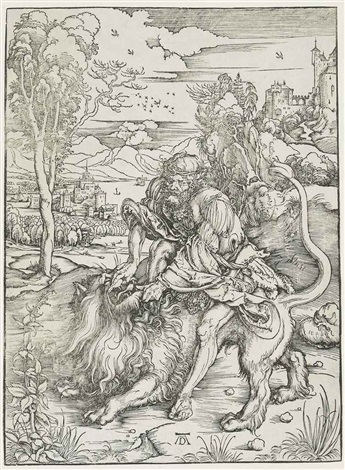 Samson rending the Lion by Albrecht Dürer on artnet