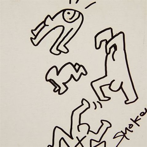 Poss. Keith Haring Doodle on DJ Album by Keith Haring on artnet