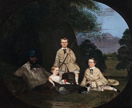 Masters George, William and Miss Harriet Ware with the Aborigine Jamie ...