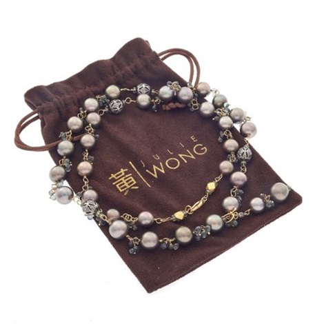 Julie Wong Tahitian Pearl, Sapphire, Diamond, 18k, Silver Necklace by ...
