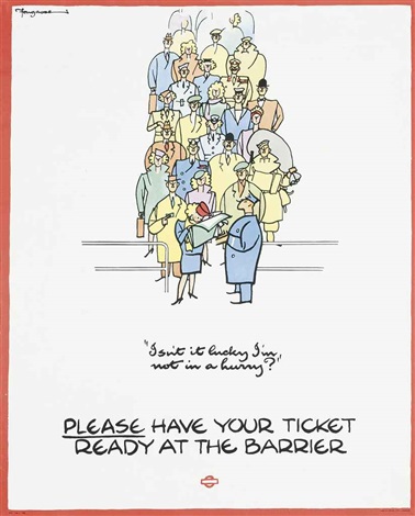 Please have your ticket ready by Fougasse (Cyril Kenneth Bird) on artnet