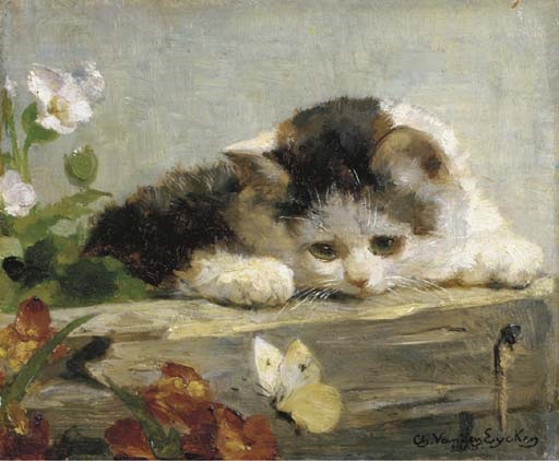 Chat A difficult catch by Charles van den Eycken I on artnet