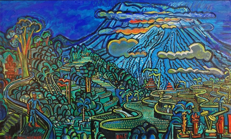Landscape Iseh with Gunung Agung by Paul Husner on artnet
