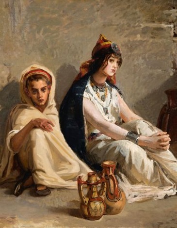 La marchande de poteries. Ébauche faite en Kabylie by Isidore Alexandre ...