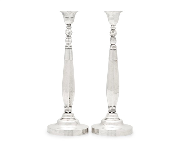A Pair of Johan Rohde Designed Georg Jensen Silver Candlesticks by ...