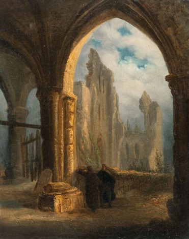 Ruins of a Gothic church with a tomb by Carl Blechen on artnet