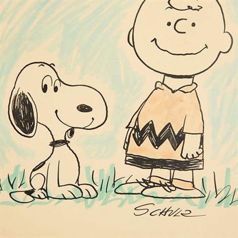 Charles Schulz Drawing of Charlie Brown Snoopy by Charles M. Schulz on ...