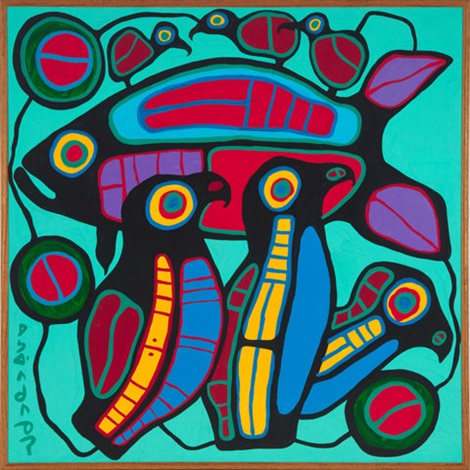 FISH AND FOWL FORMS - COMPOSITION by Norval Morrisseau on artnet