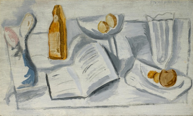 Still Life with Book, Compote and Glass by Stuart Davis on artnet