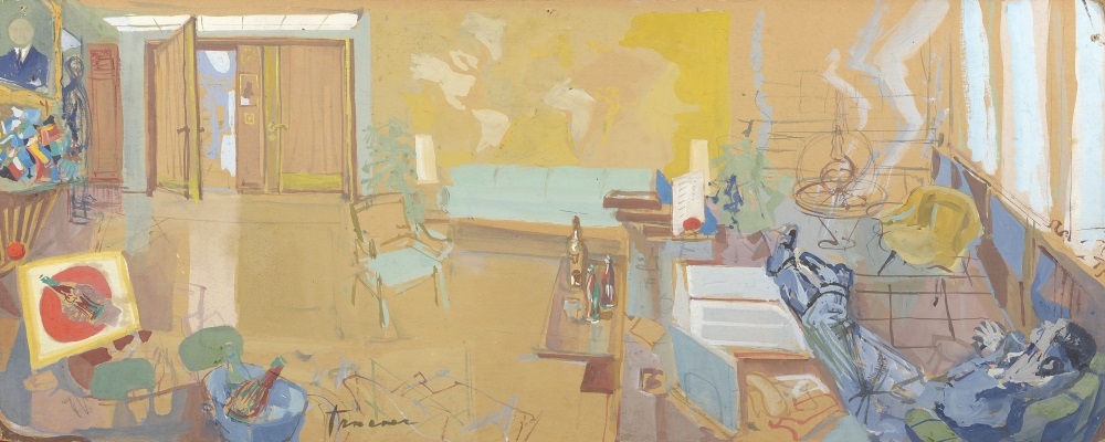 Projet de décor de cinéma pour The apartment de Billy Wilder 2 works by ...