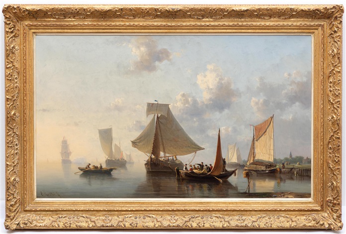 A busy day on the river by Everhardus Koster on artnet