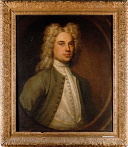 Portrait of the 6th Thomas Pemberton in green coat, white waistcoat and ...