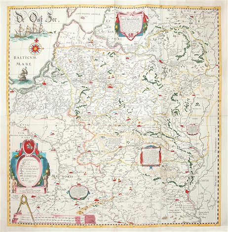 LITHUANIA and POLAND, BLAEU WILLEM JAN Magni Ducatus Lithuaniae, Willem Janssonius, 1613 by ...